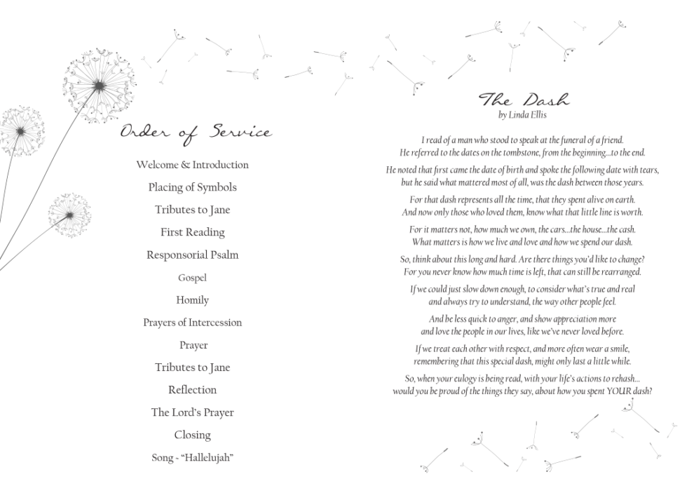 Service Sheets - F Greed & Sons Funerals