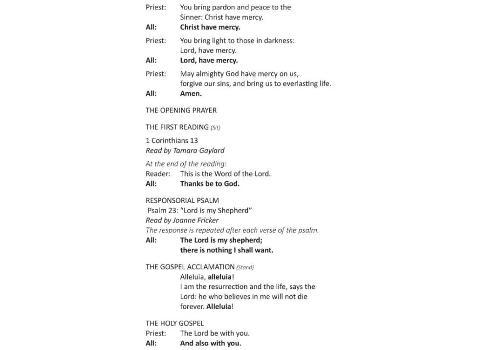 Service Sheets - F Greed & Sons Funerals