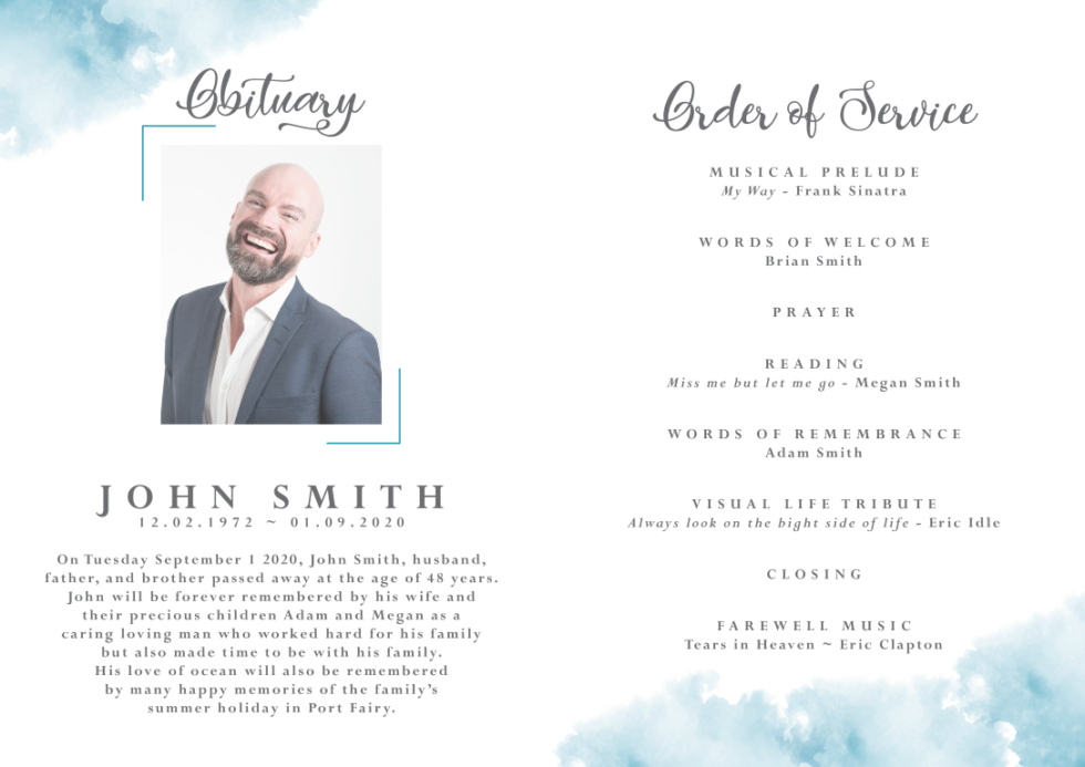 Service Sheets - F Greed & Sons Funerals