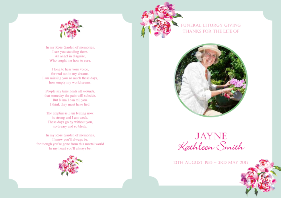 Service Sheets - F Greed & Sons Funerals