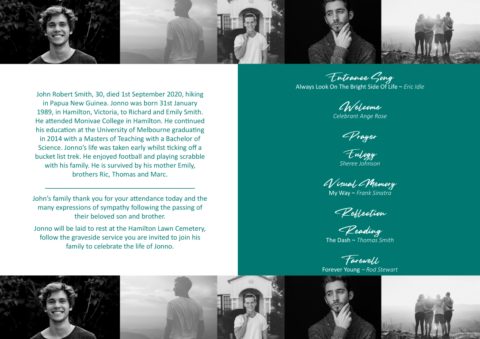 Service Sheets - F Greed & Sons Funerals
