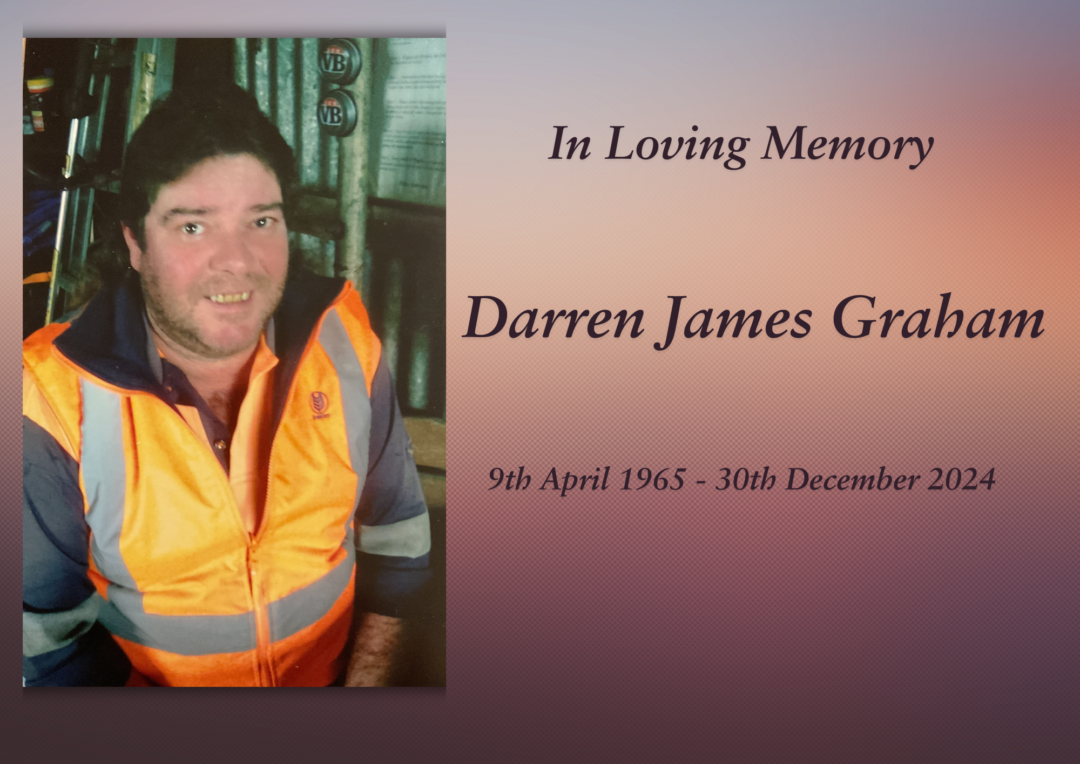 Memorial Tribute Template - DARREN GRAHAM - F Greed & Sons Funerals