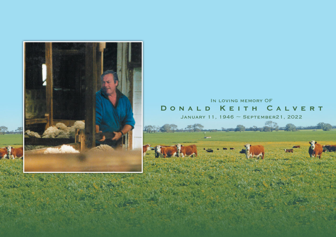 Memorial Tribute Donald Calvert - F Greed & Sons Funerals