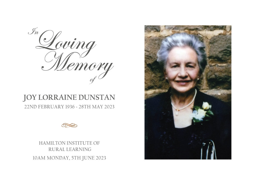 Memorial Tribute template-DUNSTAN JOY - F Greed & Sons Funerals