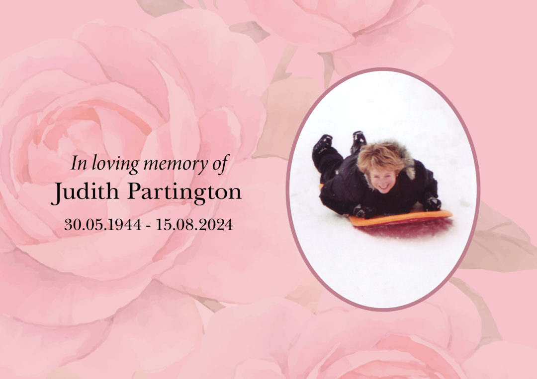 Memorial Tribute template-PARTINGTON JUDITH - F Greed & Sons Funerals