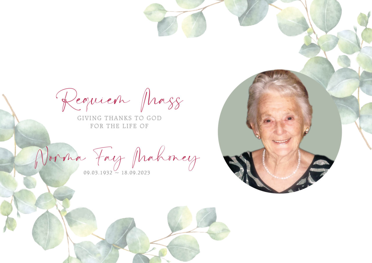 Memorial Tribute -NORMA FAY MAHONEY - F Greed & Sons Funerals