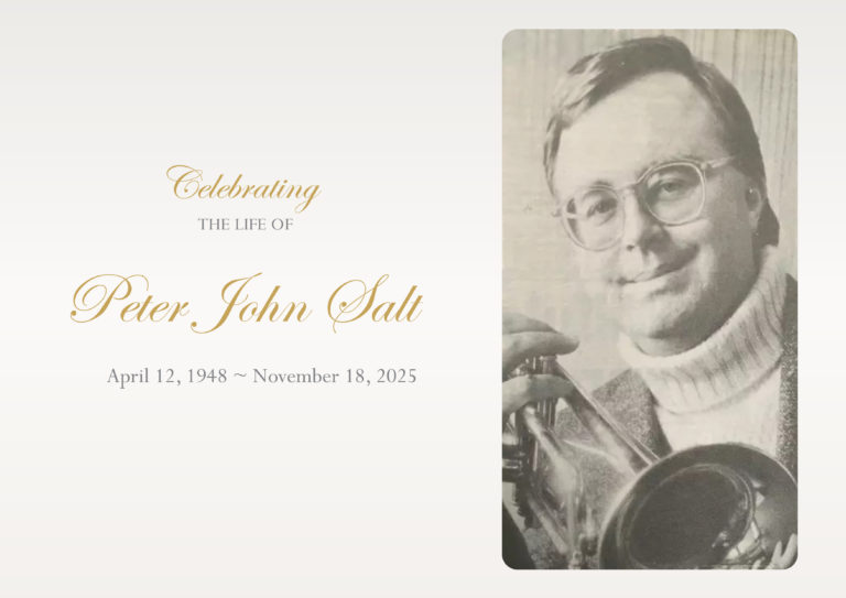 Memorial Tribute Peter John Salt - F Greed & Sons Funerals