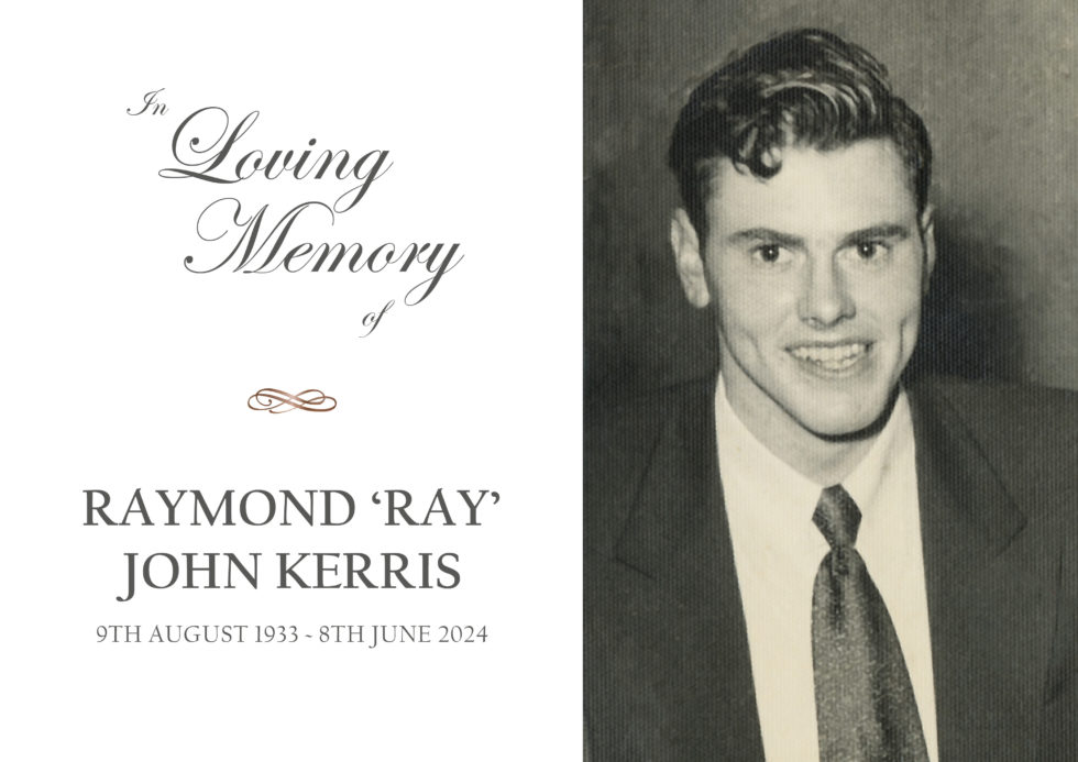 Memorial Tribute Raymond John Kerris - F Greed & Sons Funerals