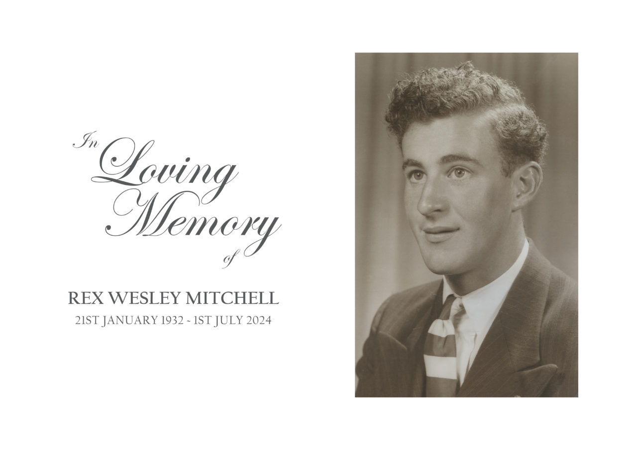 Memorial Tribute Rex Mitchell - F Greed & Sons Funerals