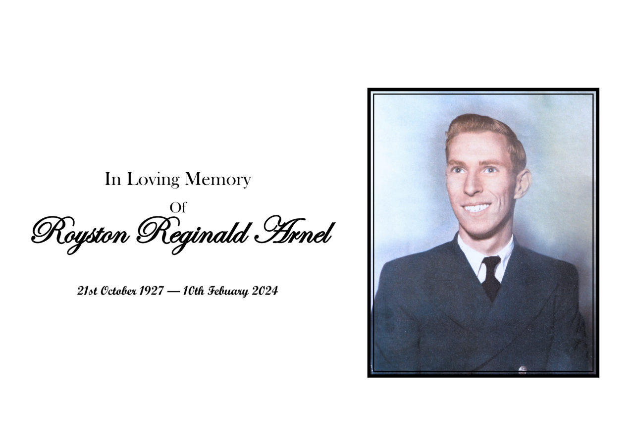 Memorial Tribute- ROYSTON ARNEL - F Greed & Sons Funerals