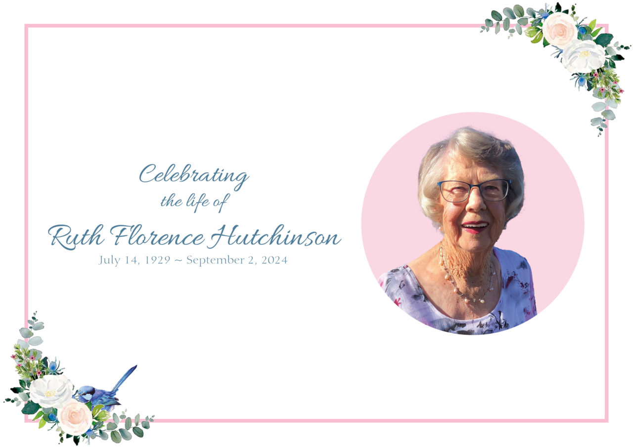 Memorial Tribute - HUTCHINSON RUTH - F Greed & Sons Funerals