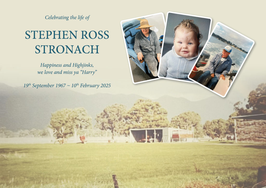 Memorial Tribute Stephen Ross Stronach - F Greed & Sons Funerals